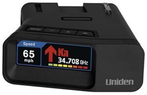 uniden r7 extreme long range laser/radar detector, built-in gps w/ real-time alerts, dual-antennas front & rear w/directional arrows, voice alerts, red light camera and speed camera alerts