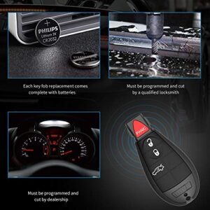 Key Fob Fit for Chrysler 300 2008-2011, Dodge Durango 2008-2013, Challenger 2008-2014, Journey 2009-2013, Charger 2008-2012, Grand Caravan 2008-2014