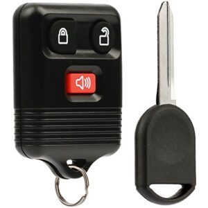 car key fob keyless entry remote fits ford, lincoln, mercury, mazda with ignition key (cwtwb1u331 gq43vt11t cwtwb1u345 3-btn)