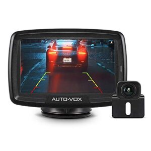 auto-vox cs-2 wireless backup camera, stable digital signal rear view camera&4.3” monitor, back up camera system wireless for car, trucks, rv, trailer, camper,van