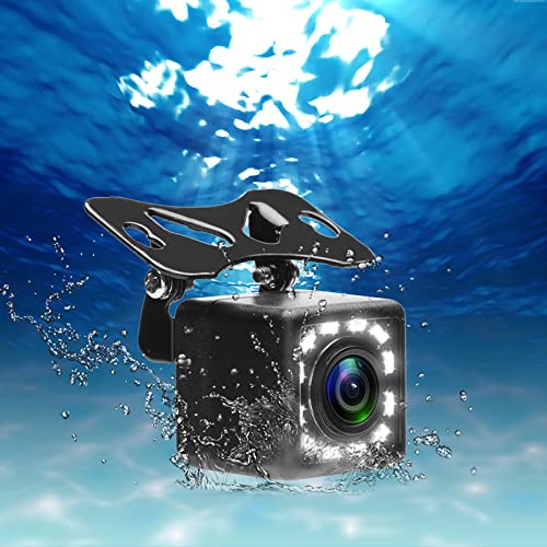 NHOPEEW Car Rear View Camera Waterproof 12 LED Backup Camera 170° Wide Angle Night Visions Reverse Camera for Universal Cars, SUV, Trucks, RV and More