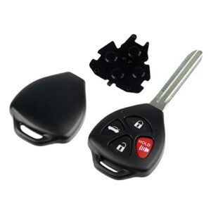 key fob shell fits 2008-2014 toyota avalon camry corolla venza keyless entry remote case & pad (hyq12bby, gq4-29t)