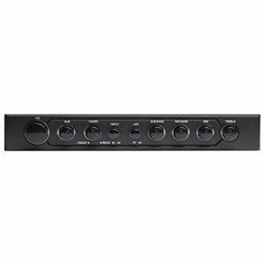 Autotek ATEQ709 4-Band Audio Equalizer with Built-in 2-Way Crossover, 9 Volts, 1/2 DIN, re-amp EQ with Front/Rear Active Crossover, and Selectable 12dB high-Pass Crossover,Black