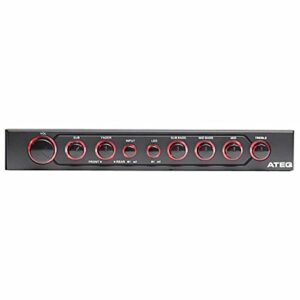 Autotek ATEQ709 4-Band Audio Equalizer with Built-in 2-Way Crossover, 9 Volts, 1/2 DIN, re-amp EQ with Front/Rear Active Crossover, and Selectable 12dB high-Pass Crossover,Black