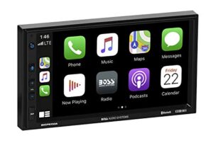 boss audio systems bvcp9700a car audio stereo system – apple carplay, android auto, 7 inch double din, touchscreen, bluetooth audio and calling head unit, radio receiver, no cd player, for amplifier