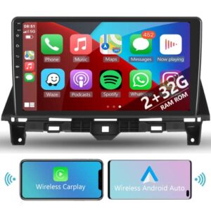 2+32g android radio for honda accord 8th 2008-2013 support wireless carplay&android auto with 10.1″ touchscreen gps navigation bluetooth usb wifi fm/rds radio receiver backup camera head unit player