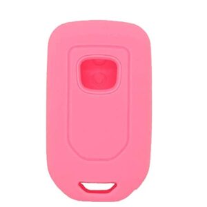 EXUNTECH 2Pcs Silicone Key Fob Cover Case Full Protector Remote Cover Case Skin Jacket for A2C81642600 2015 2016 2017 2018 2019 Honda Civic Accord Pilot CR-V 5 Buttons Smart Key, Black Pink