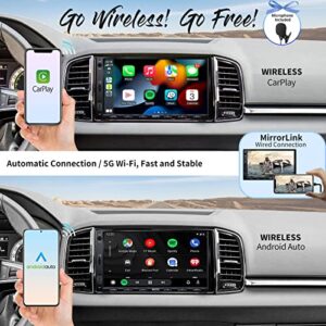 ATOTO F7 XE 7inch Wireless CarPlay & Wireless Android Auto Double-DIN Car Stereo Receiver- Mirror Link, Bluetooth, HD Live Rearview, Quick Charge, QLED Display, SiriusXM, F7G2A7XE