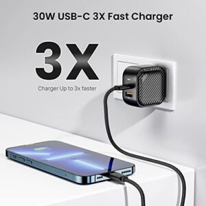 INVZI GaN USB C Charger 38W, Dual Port PPS Fast Charger with PD 20W USB-C and QC 18W USB-A Wall Charger with Foldable Plug for iPad Pro/Mini, iPhone 14 13 12 11 Pro Max, Pixel, Apple iWatch, AirPods