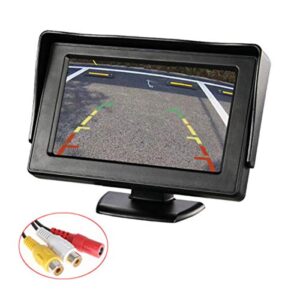 e-kylin 4.3″ car auto monitor lcd screen dash mounting stand, 12-24v wide input universal for truck auto 2 rca video input for backup camera/rear view/dvd/media player