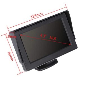 E-KYLIN 4.3" Car Auto Monitor LCD Screen Dash Mounting Stand, 12-24V Wide Input Universal for Truck Auto 2 RCA Video Input for Backup Camera/Rear View/DVD/Media Player