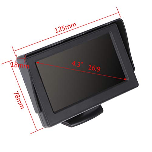 E-KYLIN 4.3" Car Auto Monitor LCD Screen Dash Mounting Stand, 12-24V Wide Input Universal for Truck Auto 2 RCA Video Input for Backup Camera/Rear View/DVD/Media Player