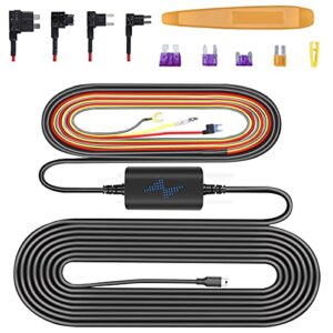 type c dash cam hardwire kit, 12-28v to dc 5v / 2a hardwire kit fuse for dash camera with fuse taps and installation tools, low voltage protection for dash cam 11.5ft