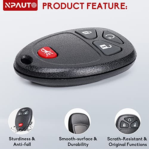 NPAUTO Key Fob Replacements for Chevy Silverado Equinox Traverse Tahoe Avalanche Suburban 2007-2013 GMC Sierra 1500 2500 HD Acadia Saturn Pontiac Buick Keyless Entry Remote Start Control Key, 15913421