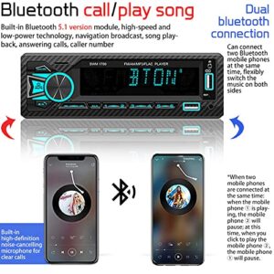 Bluetooth Car Stereo, AM FM Radio Receiver, Vehicle Navigation Location, Audio Record, Voice Assistant, APP Control, Dual USB/SD/AUX Port, Support MP3/WMA/WAV, Car Multimedia Player, Remote Control