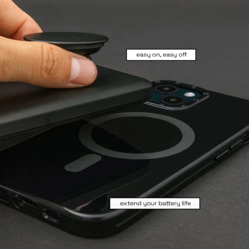 PopSockets: Anker Portable Charger and Phone Grip, Wireless Battery Pack, Phone Grip with Expanding Kickstand - Black