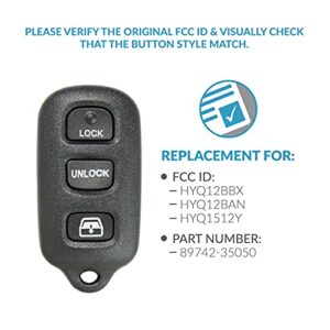 Keyless2Go Replacement for New Keyless Entry Remote Car Key Fob 4 Button FCC HYQ12BBX HYQ12BAN