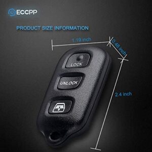 ECCPP HYQ12BBX Keyless Entry Car Key Remote Fob Replacement for 99-2009 for T oyota 4Runner/ 98-1999 for T oyota Avalon/ 01-2007 for T oyota Sequoia (3 Buttons) HYQ12BBX HYQ12BAN HYQ1512Y set of 2