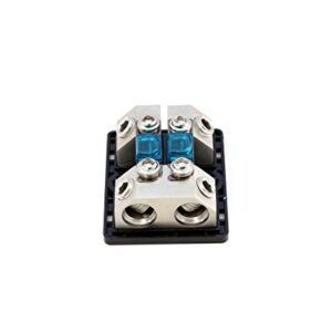 KnuKonceptz Bassik 2 Way Mini ANL Fuse Distribution Block - 1/0 Gauge to 1/0 or 4 Gauge - 150 Amp