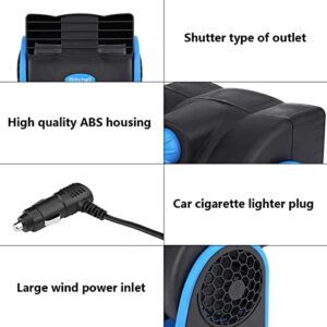 Qii lu 12V Car Fan,Auto Car Vehicle Fan 12V Portable Electric Fan Mini Adjustable Speed Silent Air Fan Air Ventilator for Car Truck RV SUV ATV