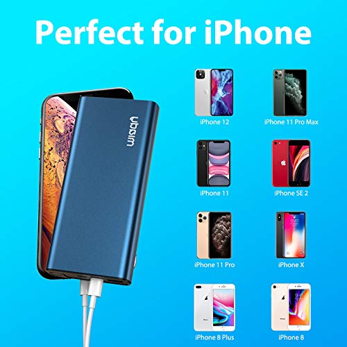 Miady USB-C 18W PD 3.0 Portable Charger 20000mAh, Fast Charging Power Bank/w MFi Certified Lightning Cable and 18W PD Charger, Power Pack Compatible with iPhone 13/13 Pro/Max/12/12 Pro/Max/11, etc