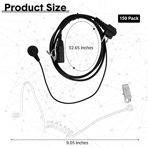 Mimorou 30 Pairs Walkie Talkie Earpiece with Mic 2 Pin Two Way Radio Ear Piece with Microphone Bulk Single Wire Earhook Headset Compatible with Baofeng UV-5R BF-888S Arcshell Retevis H-777 RT21 RT22