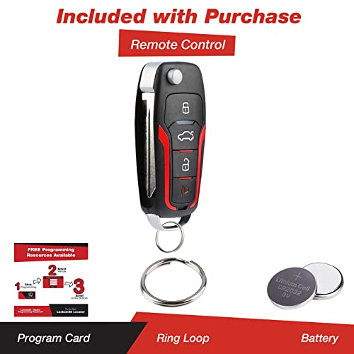 KeylessOption Keyless Entry Car Remote Uncut Ignition Fob Flip Key for Ford Lincoln Mercury