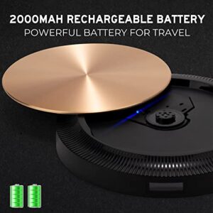 TRETTITRE Portable CD Player with Bluetooth Rechargeable Compact CD Player for Home/Travel,Support CD MP3 USB AUX Input