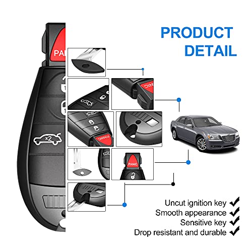 KRSCT Smart 4-Buttons Key fob Fit for Chrysler 300 / Dodge Entry Remote Durango, Challenger, Journey, Charger, Grand Caravan/FCC ID:M3N5WY783X