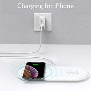 Anker Wireless Charging Station, 2 in 1 PowerWave+ Pad with Holder for Apple Watch 5/4/3/2, Wireless Charger for iPhone 13, 13 Pro, 13 Mini, 12, 12 Pro Max, 11, AirPods (No Apple Watch Charger)