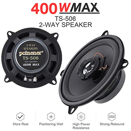 ePathChina 1 Piece 5 Inch 400W 2-Way Car HiFi Coaxial Speaker Vehicle Door Auto Audio Music Stereo Full Range Frequency Speakers