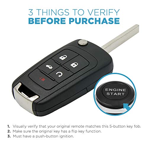 Keyless2Go Replacement for 5 Button Proximity Smart Key Cheverolet Buick GMC Remotes OHT05918179