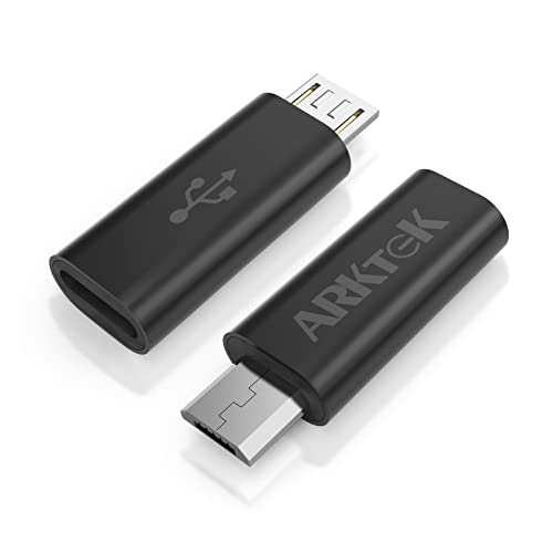 ARKTEK USB-C Adapter - USB Type C (Female) to Micro USB (Male) Sync and Charging Adapter for Digital Camera Power Bank Galaxy S7 S7 Edge and More (Pack of 2)