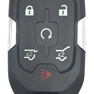 Remote Smart Key Fob Shell Case Fit for 2014 2015 2016 2017 Chevy Tahoe Suburban/GMC Yukon HYQ1AA 6 Buttons Key Fob Cover Casing (Black, 6 Buttons)