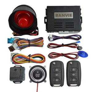 banvie car alarm system with remote start kit & push to engine start stop button