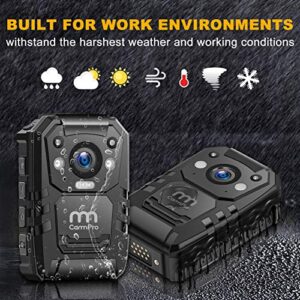 CammPro I826 1296P HD Police Body Camera,128G Memory,Waterproof Body Worn Camera,Premium Portable Body Camera with Audio Recording Wearable,Night Vision,GPS for Law Enforcement