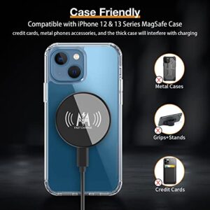 KKM Magnetic Wireless Charger, Compatible with MagSafe Charger/iPhone 14 Pro/14 Pro Max/14/14 Plus/13/13 Pro Max/12, 15W Qi Wireless Fast Charging Pad for AirPods Pro 2(no Adapter)