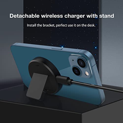 KKM Magnetic Wireless Charger, Compatible with MagSafe Charger/iPhone 14 Pro/14 Pro Max/14/14 Plus/13/13 Pro Max/12, 15W Qi Wireless Fast Charging Pad for AirPods Pro 2(no Adapter)