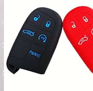 Silicone Smart Key Fob Cover Remote Case Keyless Protector Jacket for Jeep Grand Cherokee Dodge Challenger Charger Dart Durango Journey Chrysler 300