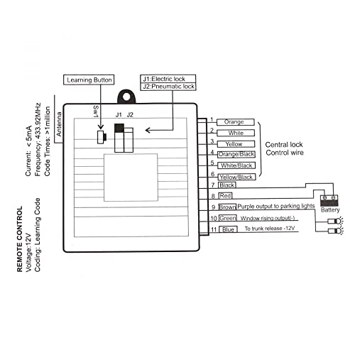 X AUTOHAUX Universal Car Remote Central Kit Door Lock Keyless Entry System - DC 12V Only