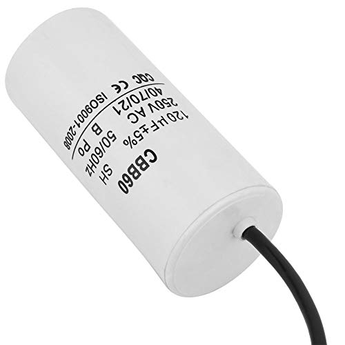 Vikye CBB60 Run Capacitor 250V AC 120uF 50/60Hz with Wire Run Round Capacitor for Motor Air Compressor, Air Conditioners, Compressors and Motors