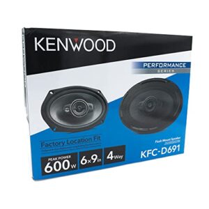 Kenwood KFC-D691 6x9 inch 4-Way 600 Watt Peak Power Performance Series Car Audio Speakers