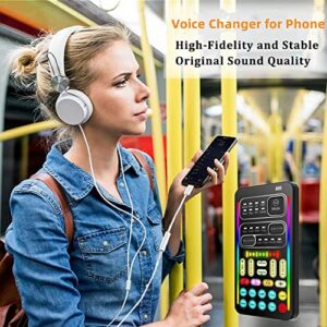 sktome Voice Changer for Phone, Portable i9 Sound Board with Voice Changer Fine-Tuning, Cool Lights Live Sound Card - Voice Disguiser/Modulator for PS4/PS5/Xbox One/PC/Phone/Laptops