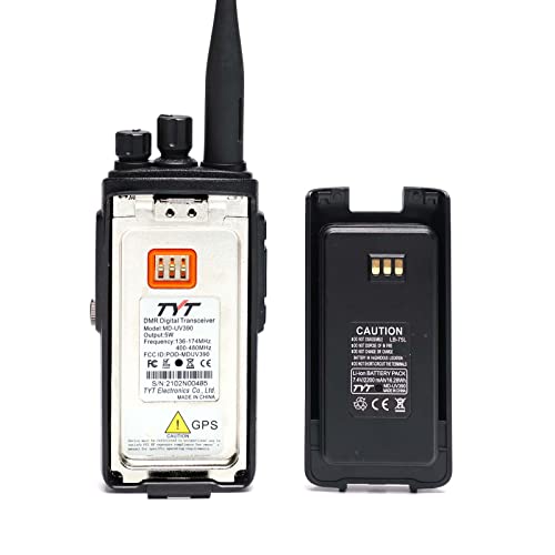 TYT MD-UV390 Dual Band VHF UHF DMR Radio W/GPS Waterproof Dustproof IP67 Walkie Talkie w/Free Cable