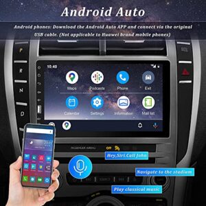 Single Din Car Stereo with Apple Carplay Android Auto , 9 Inch Touch Screen Car Radio with Mirror Link Universal Car Multimedia Player with Bluetooth FM/AM Radio EQ Setting+ Backup Camera