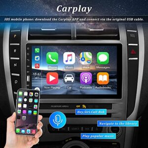 Single Din Car Stereo with Apple Carplay Android Auto , 9 Inch Touch Screen Car Radio with Mirror Link Universal Car Multimedia Player with Bluetooth FM/AM Radio EQ Setting+ Backup Camera