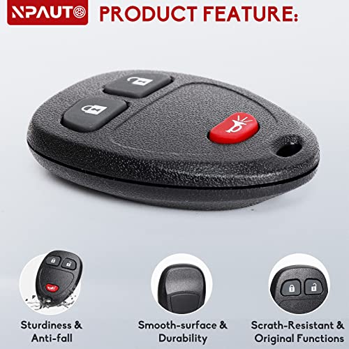 NPAUTO 2-Pack Key Fob Replacement for Chevy Silverado 1500 2500 Equinox Traverse Tahoe Avalanche Suburban GMC Sierra Acadia Yukon Saturn 2007 2008 2009 2010 2011 2012 2013 Keyless Entry Remote Control