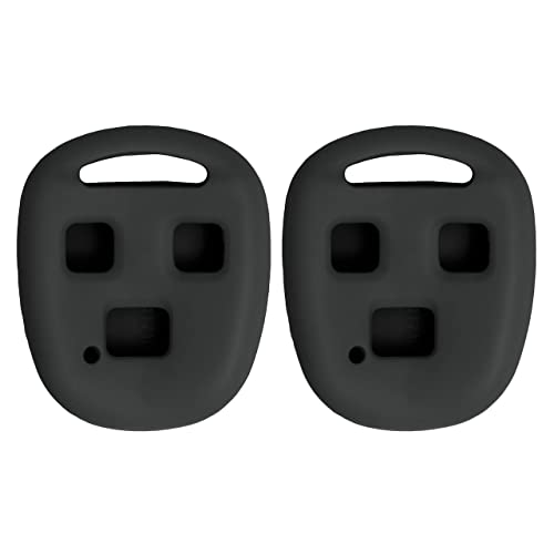 Keyless2Go Replacement for New Silicone Cover Protective Cases for Remote Keys with FCC HYQ1512V N1412BBB HYQ12BBT - Black - (2 Pack)