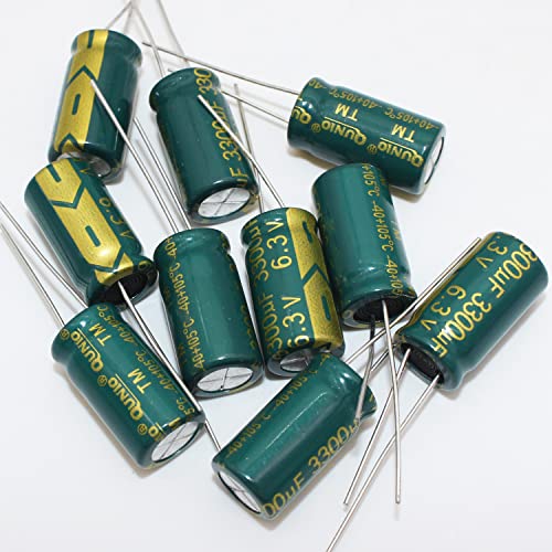 10 PCS Electrolytic Capacitor 3300uF 6.3V 10x20mm Aluminum Radial Capacitor 105C for Compurter LCD TV & Monitor Repair