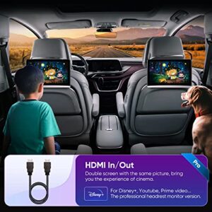 13.3 Inch(2G ram 32G ROM) 5G WiFi OTA 4K Android 10.0 Portable Multifunction Car TV Headrest Monitor Tablet Touch Screen 1080P Headset Bluetooth/HDMI in+Out/FM/Mirror Link Video Player(1PC)